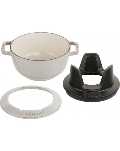 BetterKitchen.eu Online-Shop - Buy Staub Fondue Set, cast iron, white ...