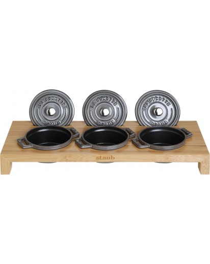 BetterKitchen.eu Online-Shop - Buy Stand for 3 Mini Cocottes, bamboo
